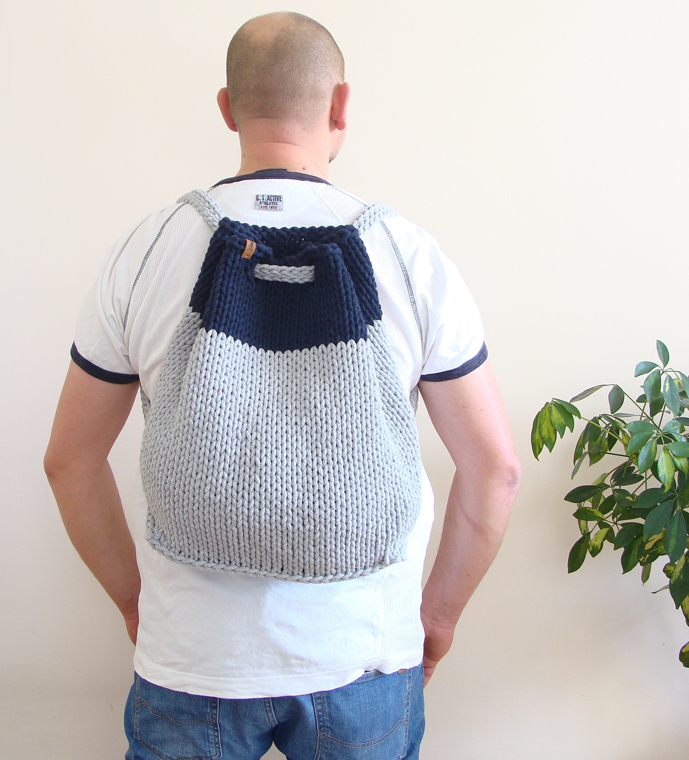 Bucket Backpack Knitting Pattern, Unisex Knit Backpack Pattern ...