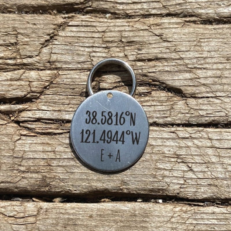 Coordinates Keychain - Etsy