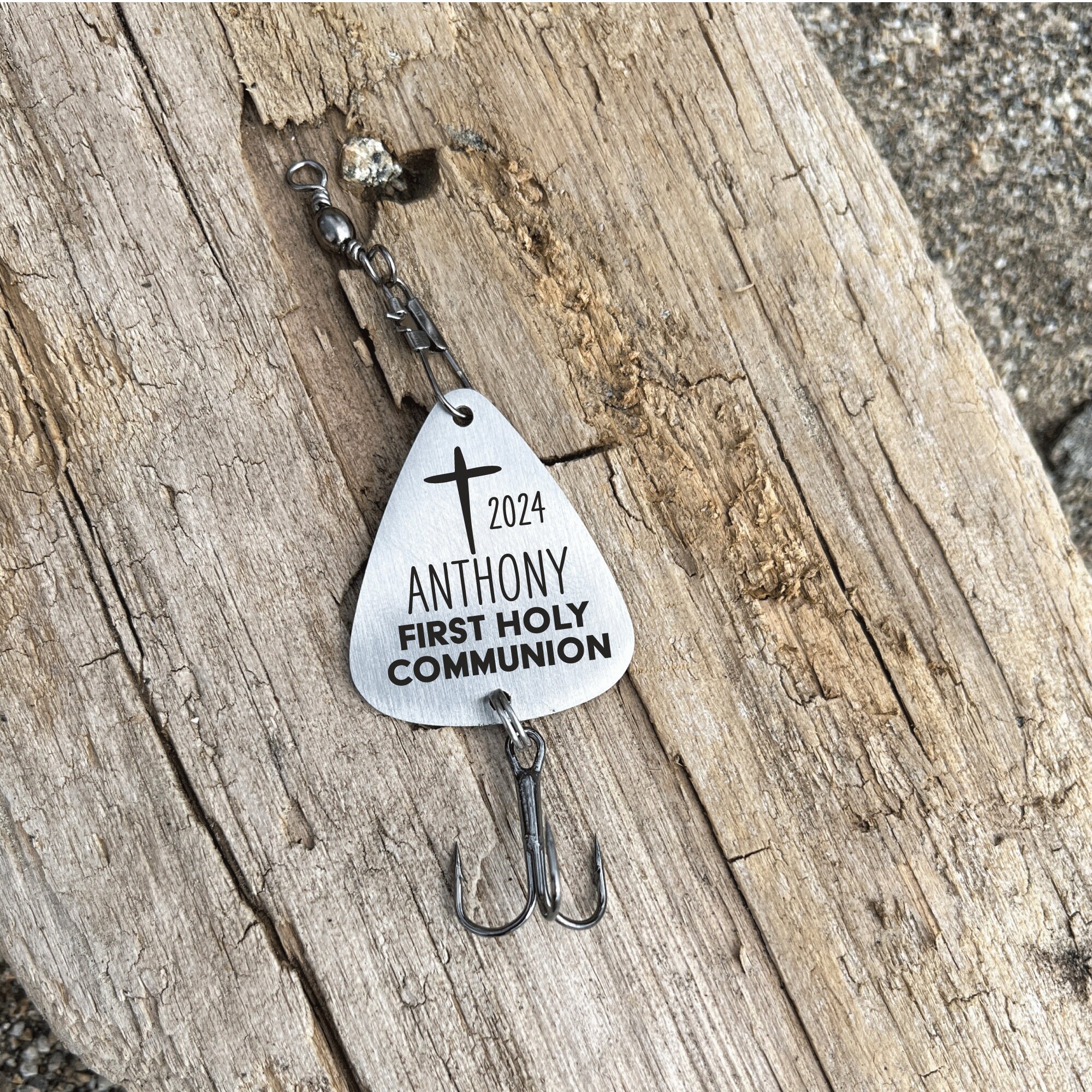 First Communion Fishing Lure- Personalized Fishing Lure Spinner ...