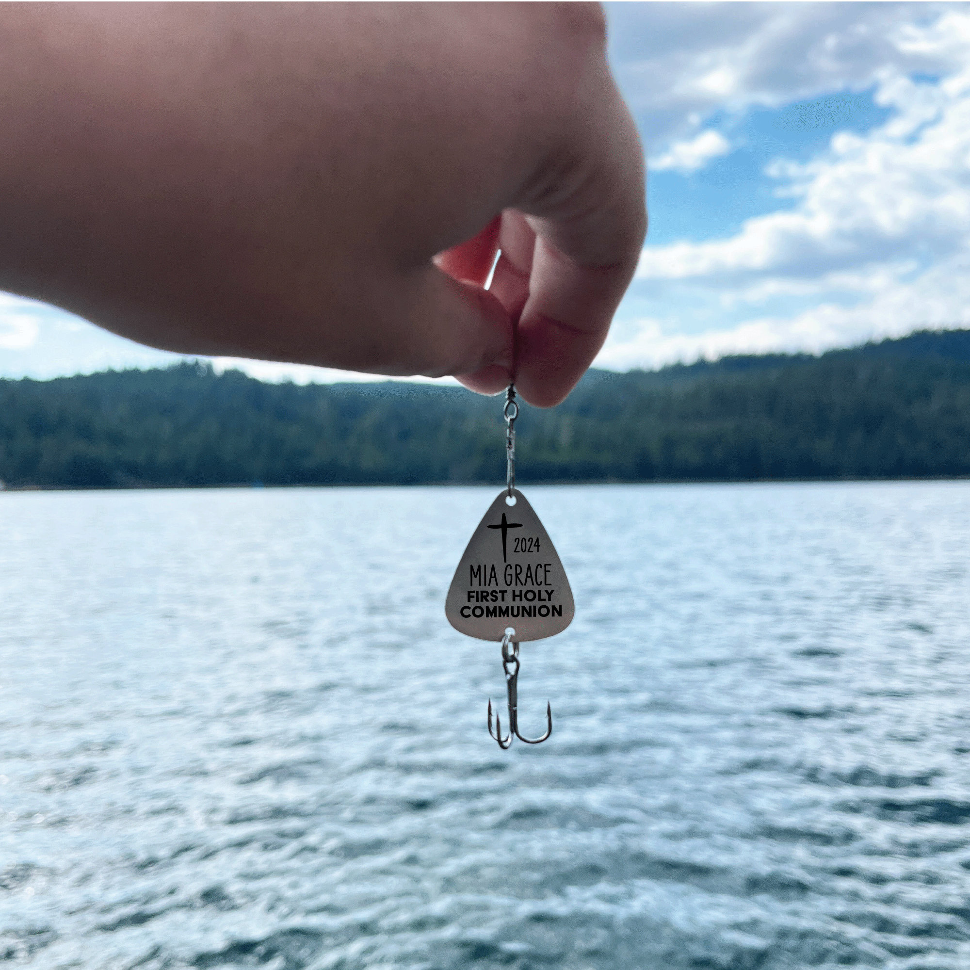 First Communion Fishing Lure- Personalized Fishing Lure Spinner ...