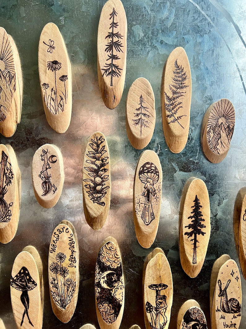 Handcrafted, Made to Order Wood Burned Art Magnets - Etsy