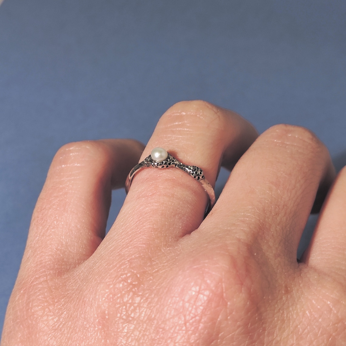 Coral Reef Ring in silver 925 with pearl | Etsy