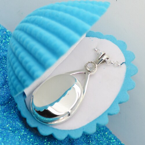 Real Aquamarine H2O Mermaid Locket Pendant Sterling Silver 925 - Etsy