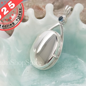 Real Aquamarine H2O Mermaid Locket Pendant Sterling Silver 925 for Real ...