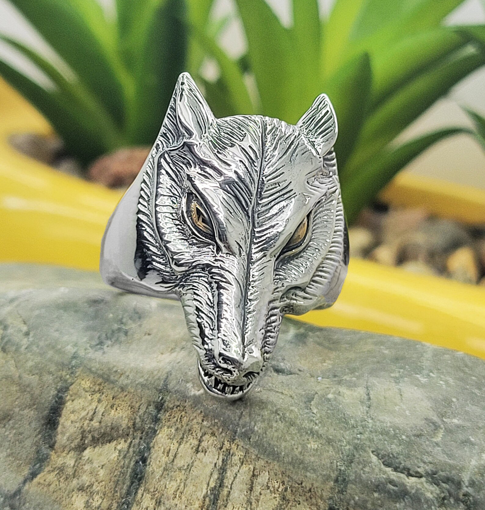 Men's Wolf Ring in Sterling Silver 925 Any Ring Size 8 9 10 11 12 13 14 ...