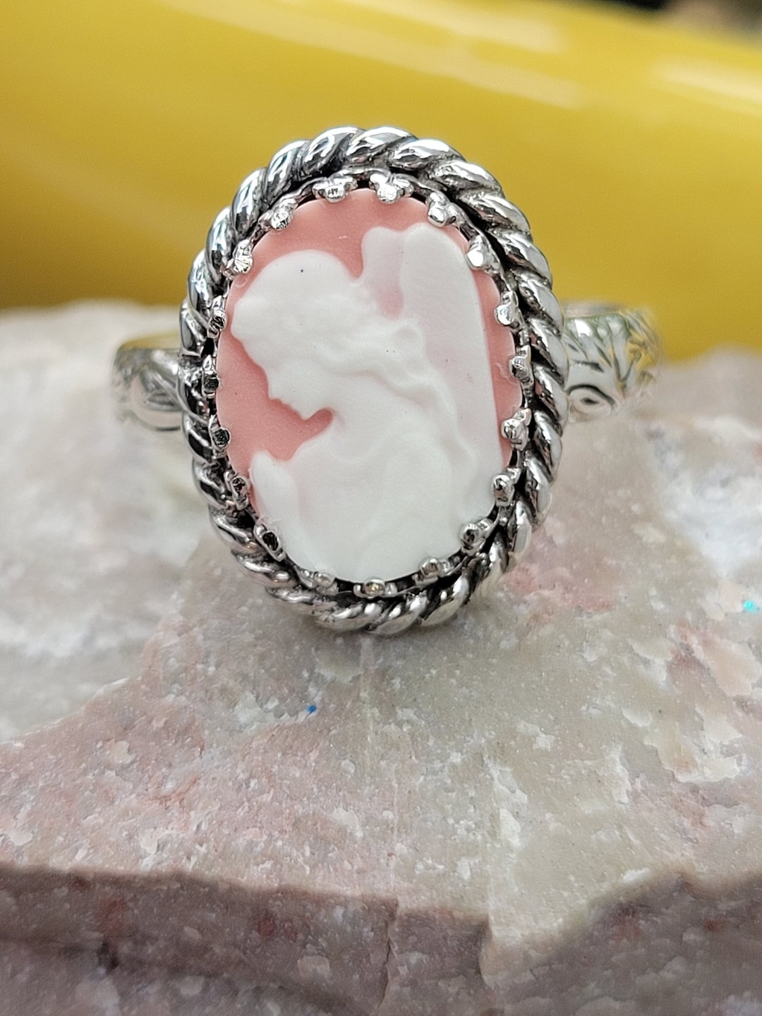 Angel Cameo Ring in Sterling Silver 925 Handmade by Artist Any Ring ...