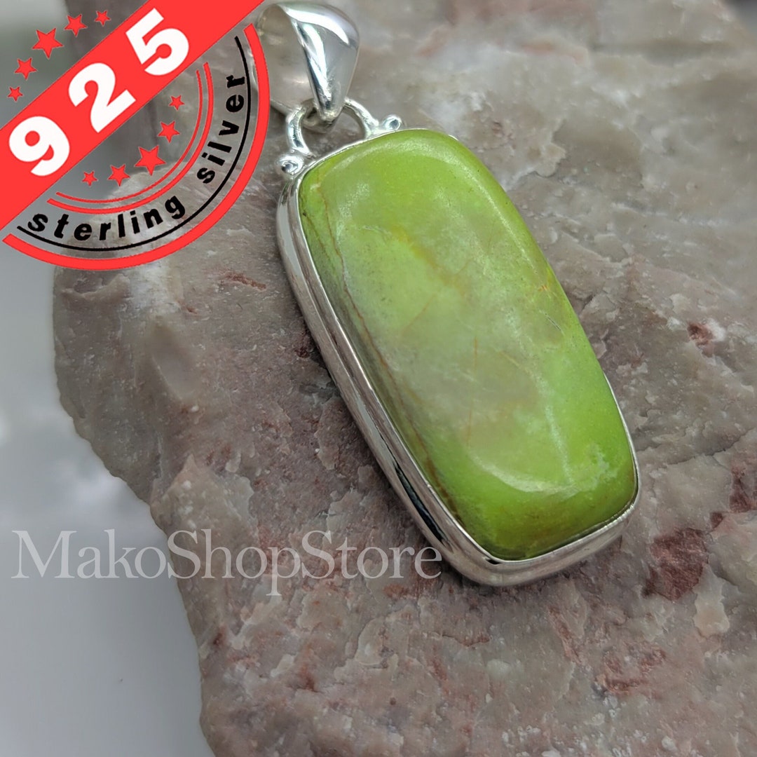 Very Rare! Genuine Gaspeite Large Gemstone From Quebec Canada Pendant ...
