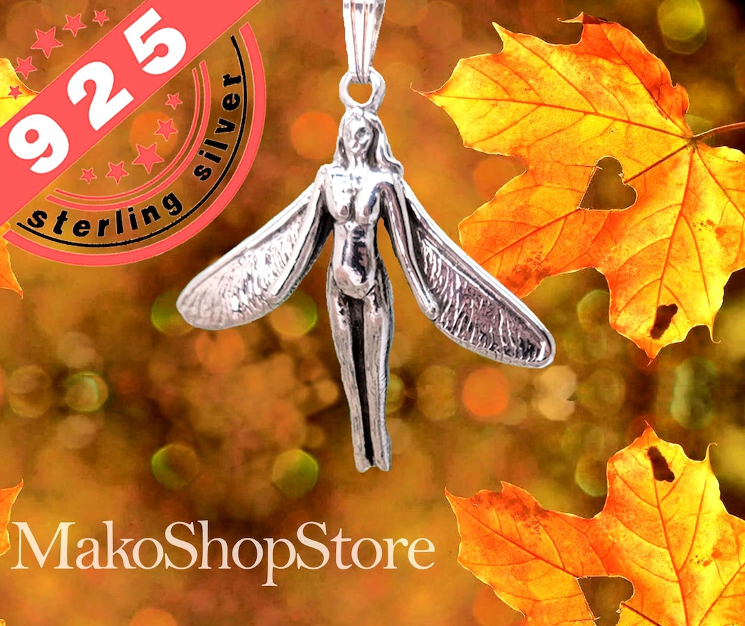 Samara Fairy Pendant Solid Silver 925 Maple Tree Seeds Wings Unique ...