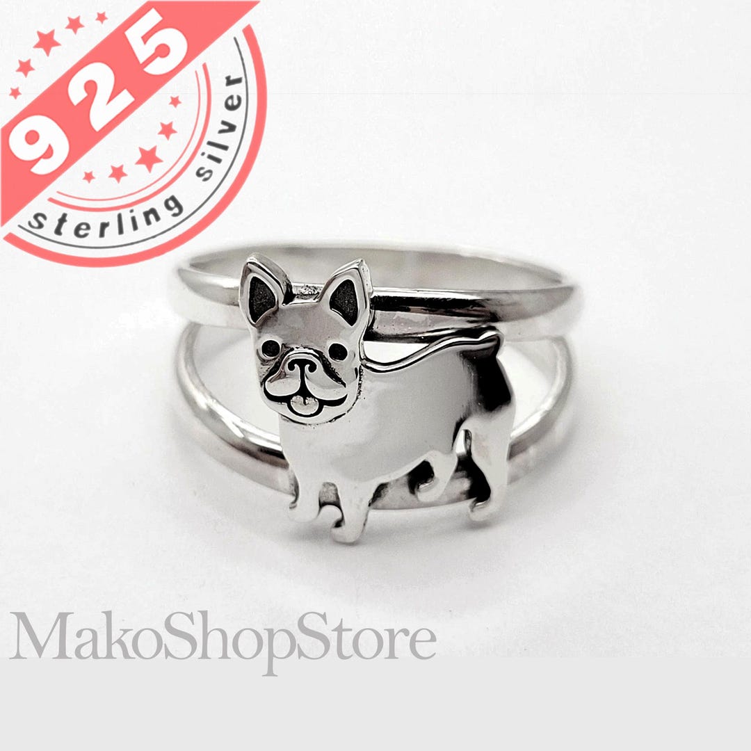French Bulldog Dog Ring in Sterling Silver 925 - Etsy