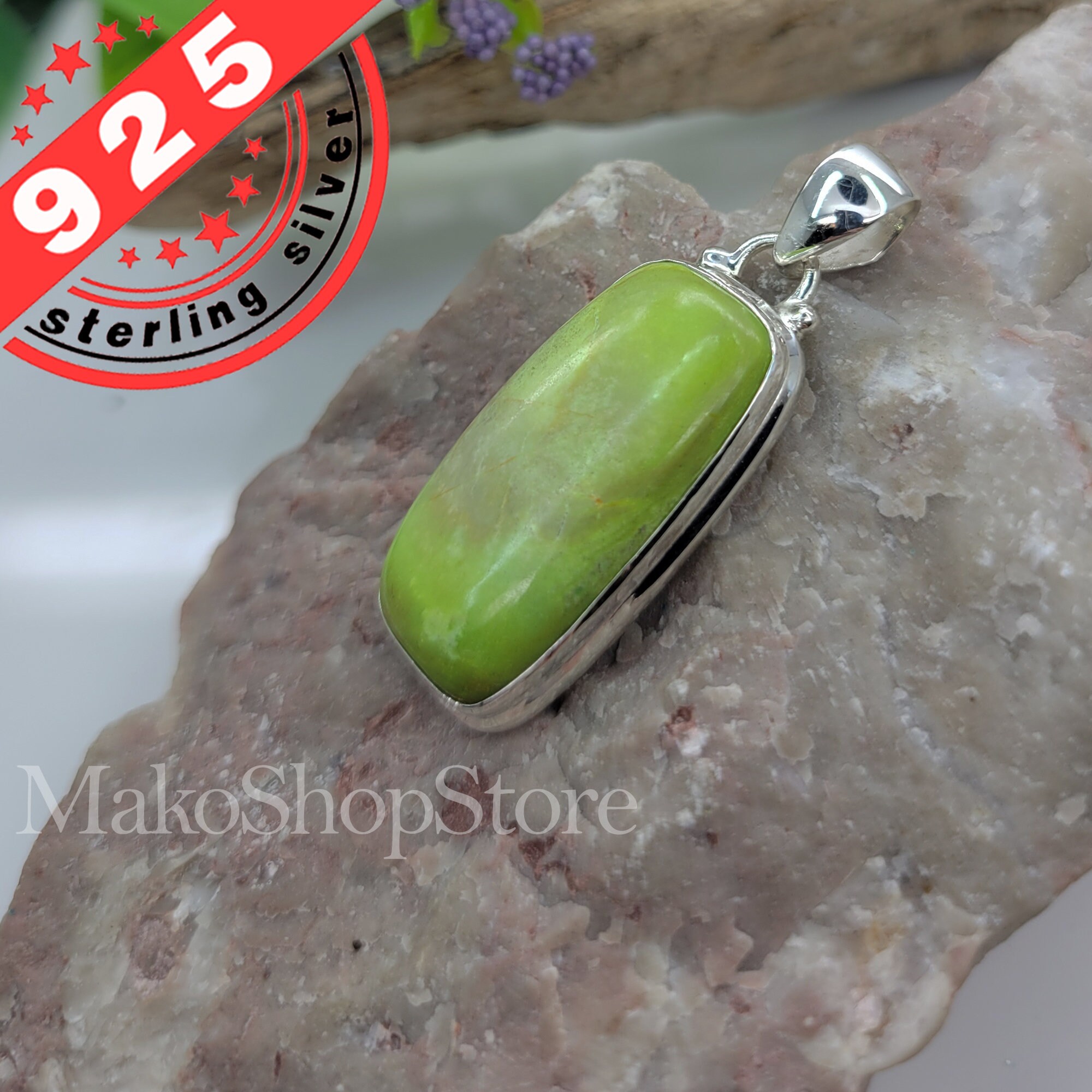 Very Rare! Genuine Gaspeite Large Gemstone From Quebec Canada Pendant ...