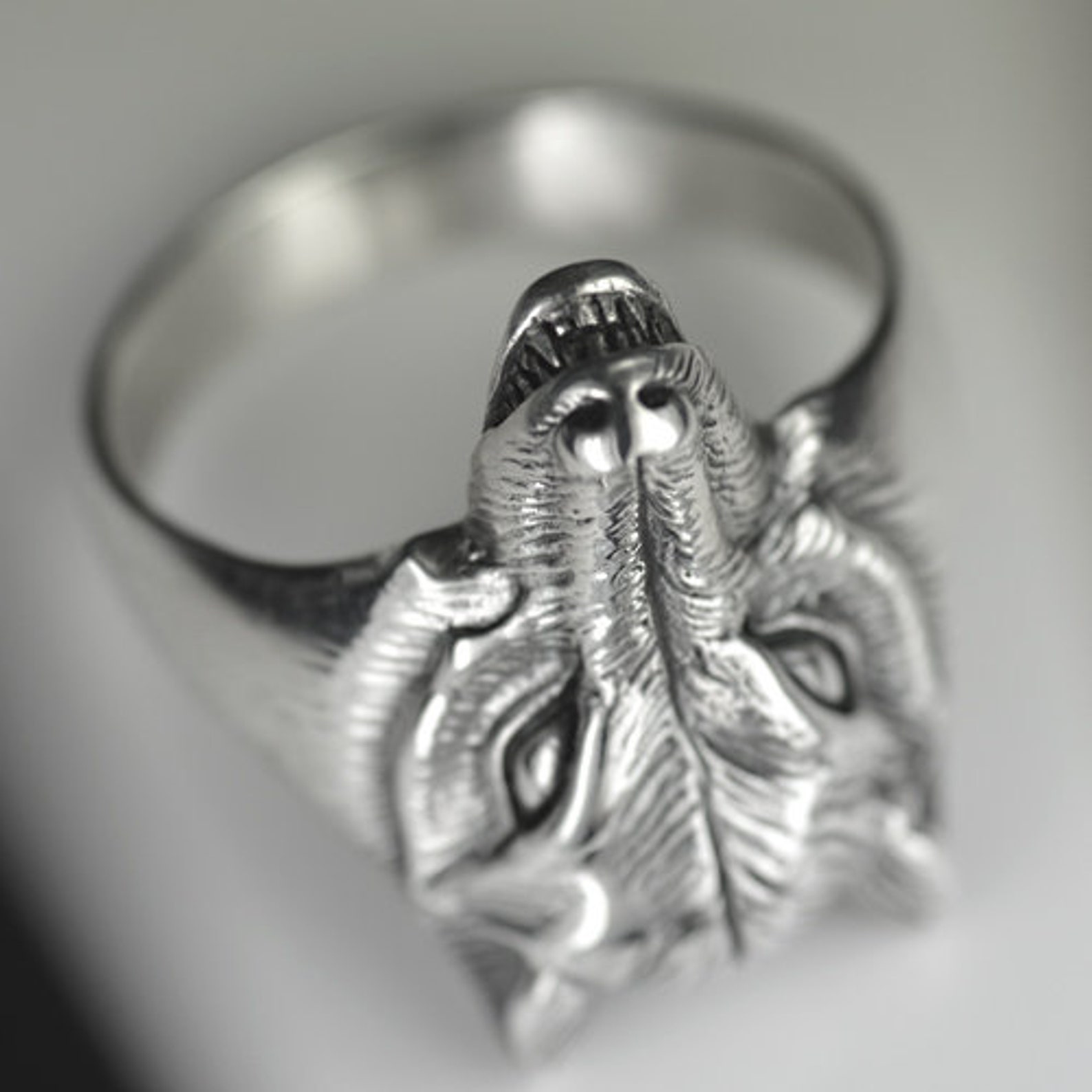 Men's Wolf Ring in Sterling Silver 925 Any Ring Size 8 9 10 11 12 13 14 ...