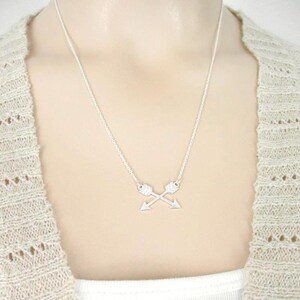 Friendship Symbol Crossed Arrows Sterling Silver 925 Necklace - Etsy