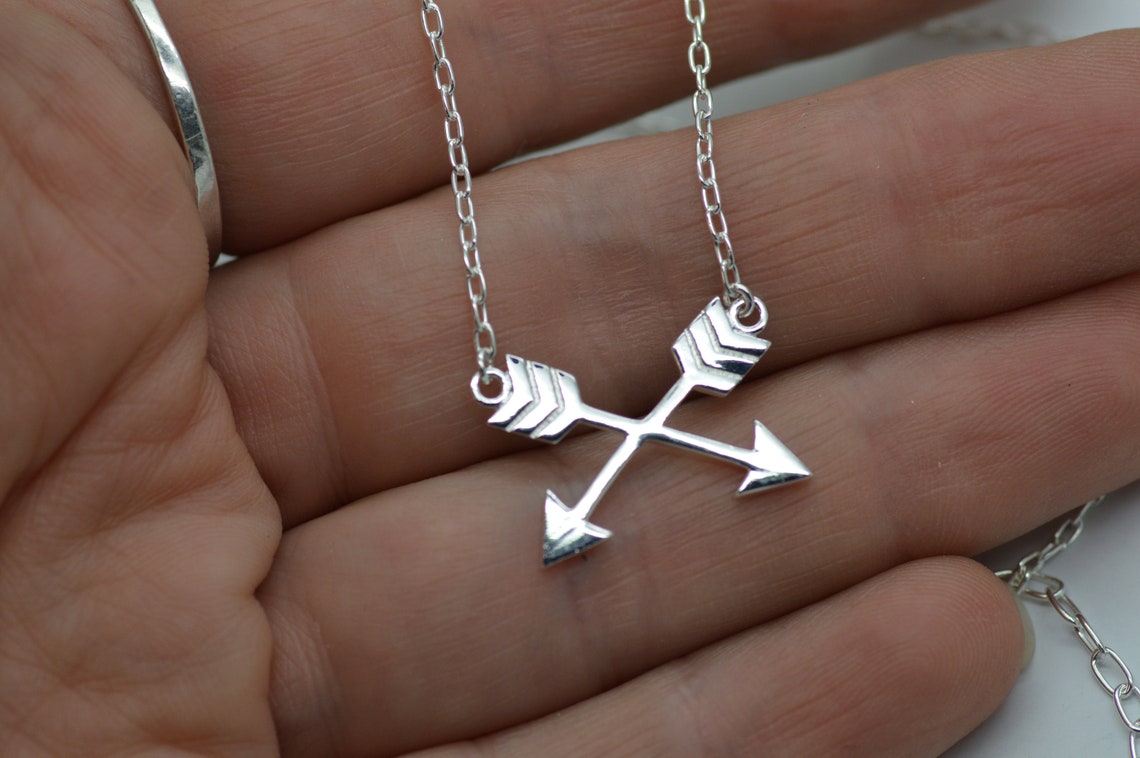 Friendship Symbol Crossed Arrows Sterling Silver 925 Necklace - Etsy
