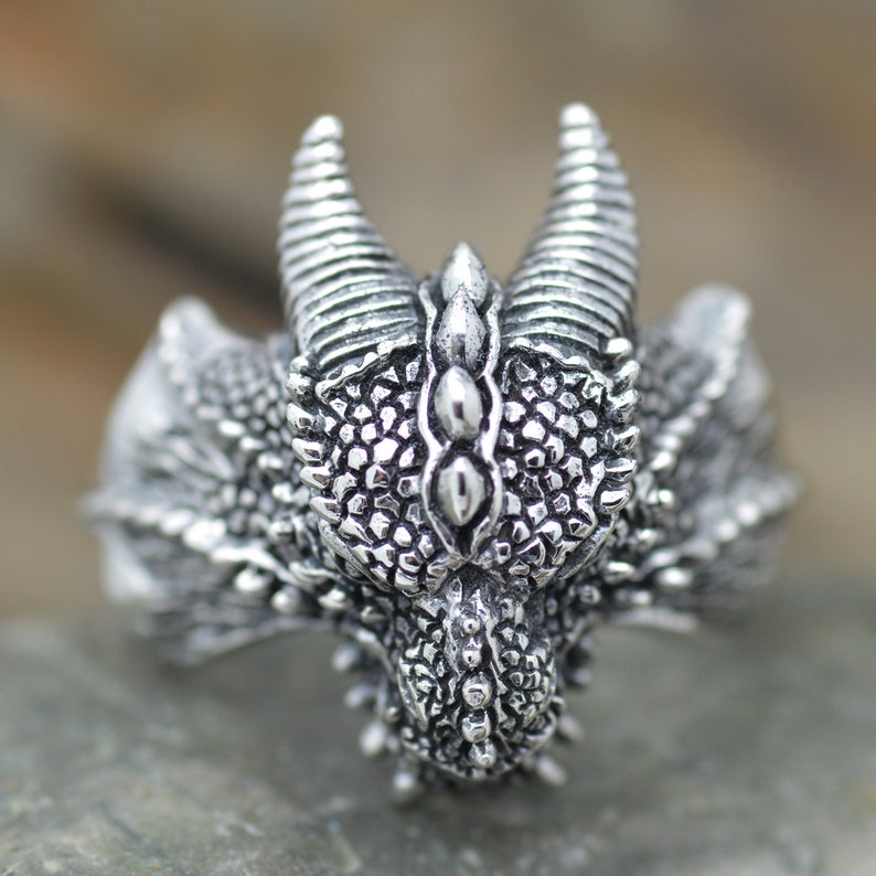 Dragon Ring for Men in Sterling Silver Amazing Details New - Etsy