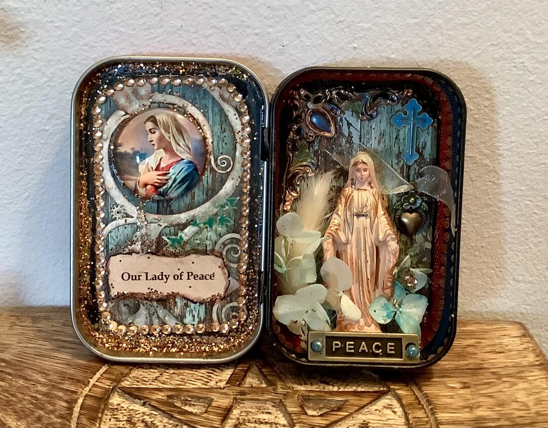 Pocket Shrine for Our Lady of Peace, the Virgin Mary, Catholic ...