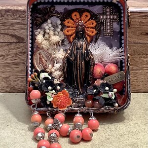 Hanging Shrine, Religious Diorama, for the Virgin Mary, Festive ...