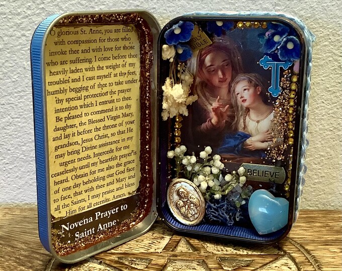 Saint Anne, Mother of the Virgin Mary, Pocket Shrine, Christian ...
