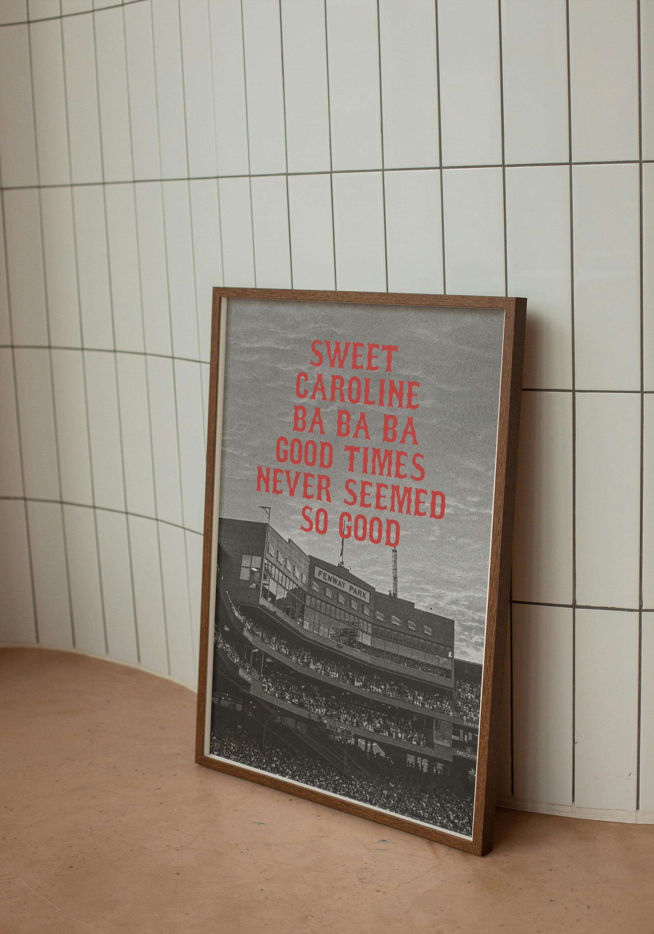 Boston Fenway Park Sweet Caroline Red Sox City Digital Print Poster ...