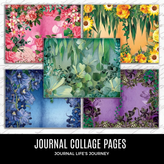 Colorful Garden Floral Journal Pages Printable Graphic Digital | Etsy
