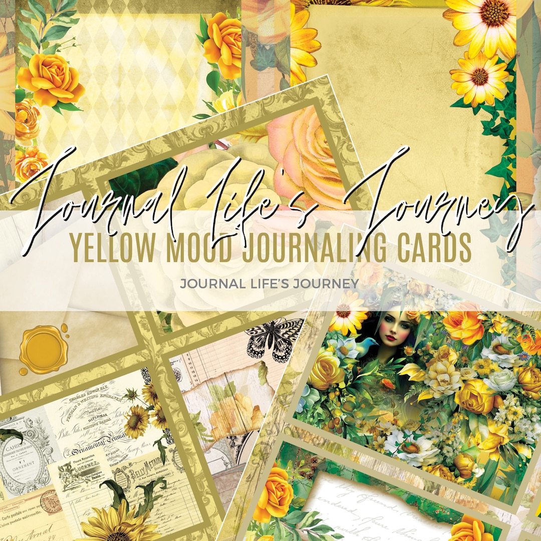 YELLOW MOOD Journaling Cards Printable Journal Accessories Digital ...