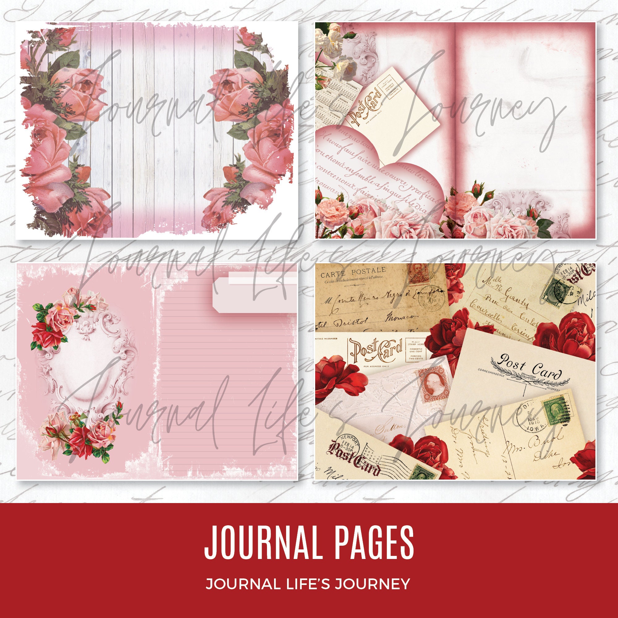 LOVE NOTES Digital Printable Half Letter Handmade Journal Junk Journal ...