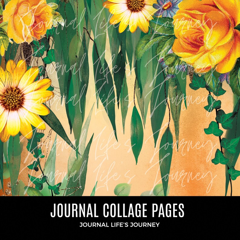 Colorful Garden Floral Journal Pages Printable Graphic Digital Download ...