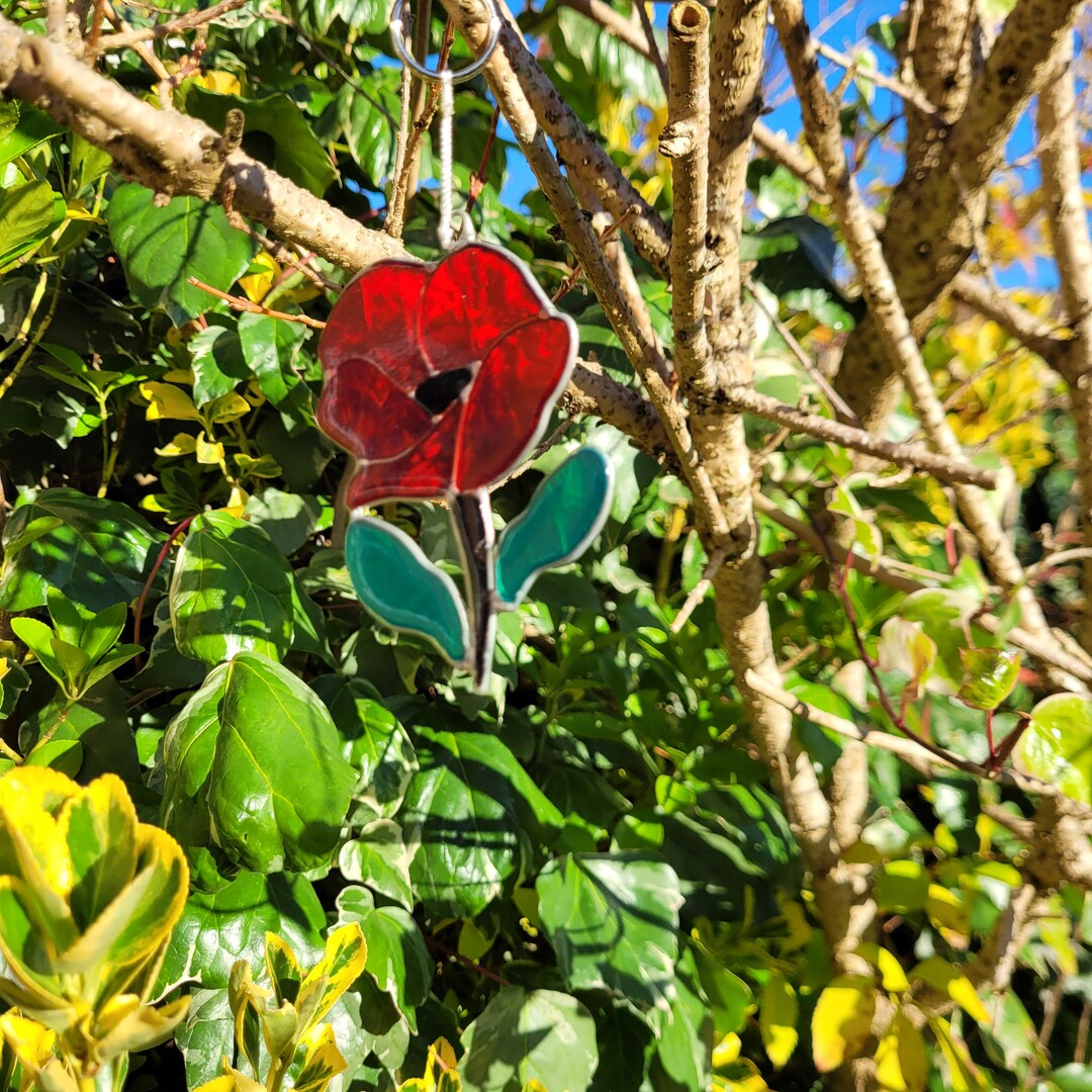 Colorful Poppy Suncatcher: Resin Garden Window Decor - Etsy UK
