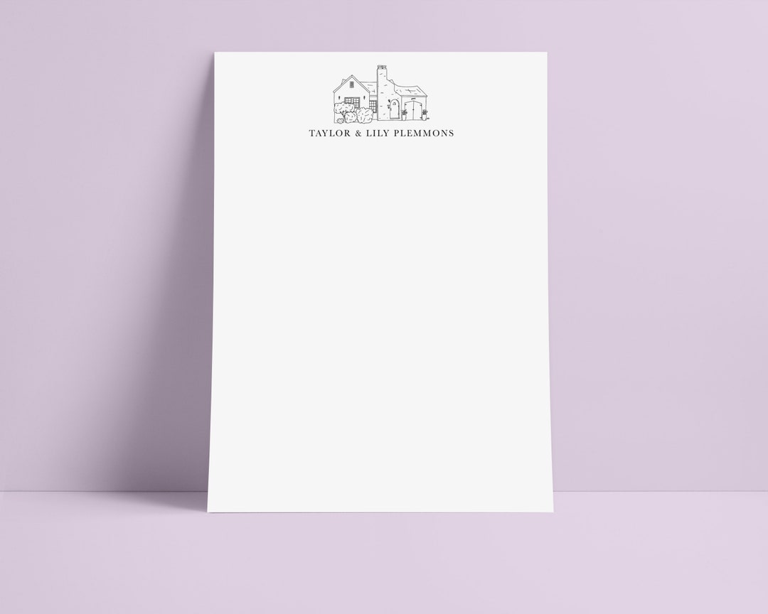 Personalized House Illustration Note Card | Custom Note Card | New ...
