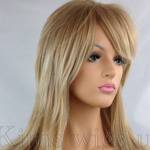 Ladies Womens Long Wavy Two Tone Blonde Mix Wig KW71 - Etsy