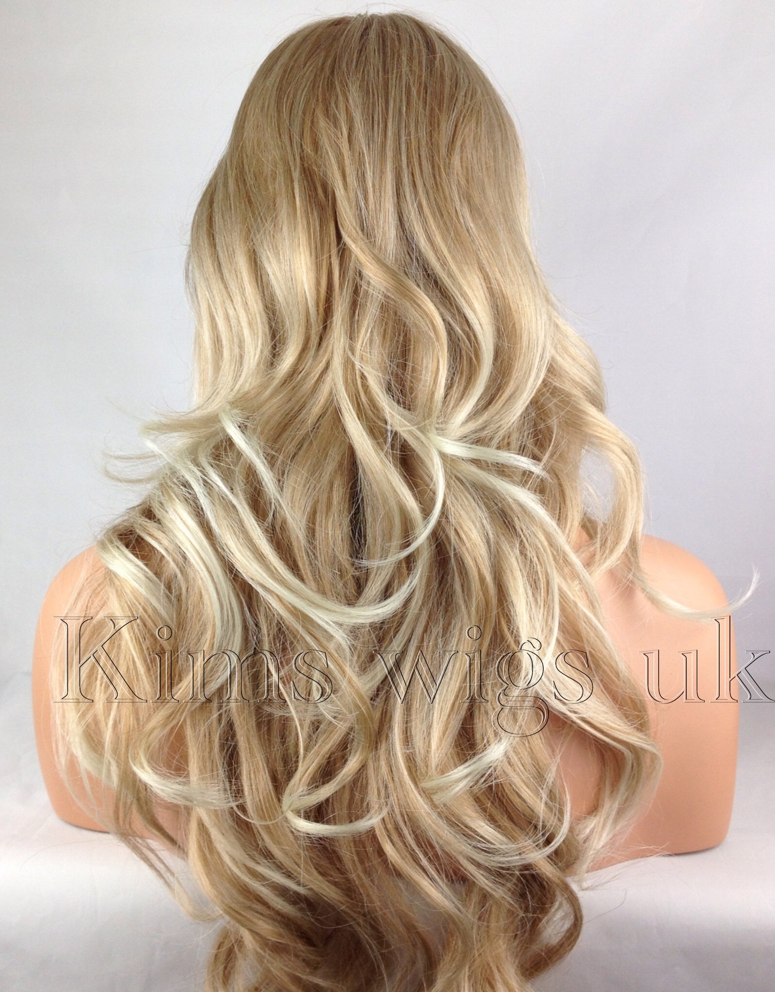 Ladies Womens Long Wavy Two Tone Blonde Mix Wig KW71 - Etsy