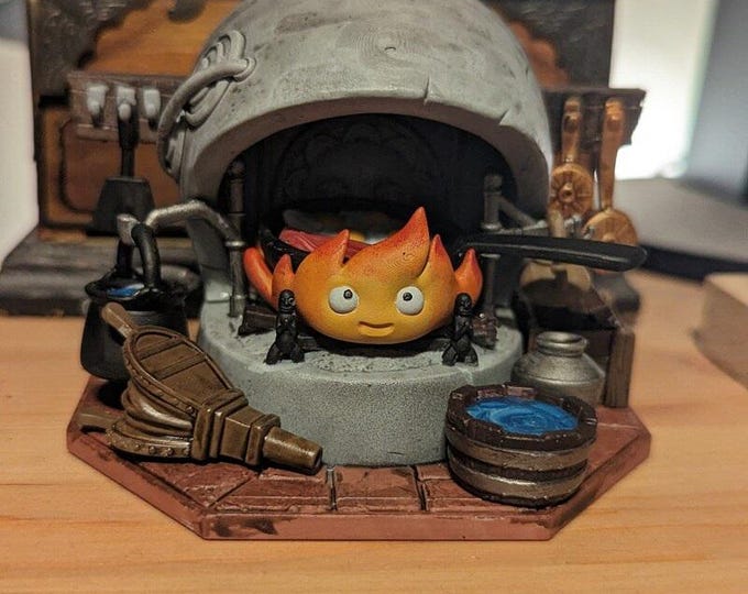 Chibi Calcifer Diorama | Howl's Moving Castle 3D Printed Figurine ...
