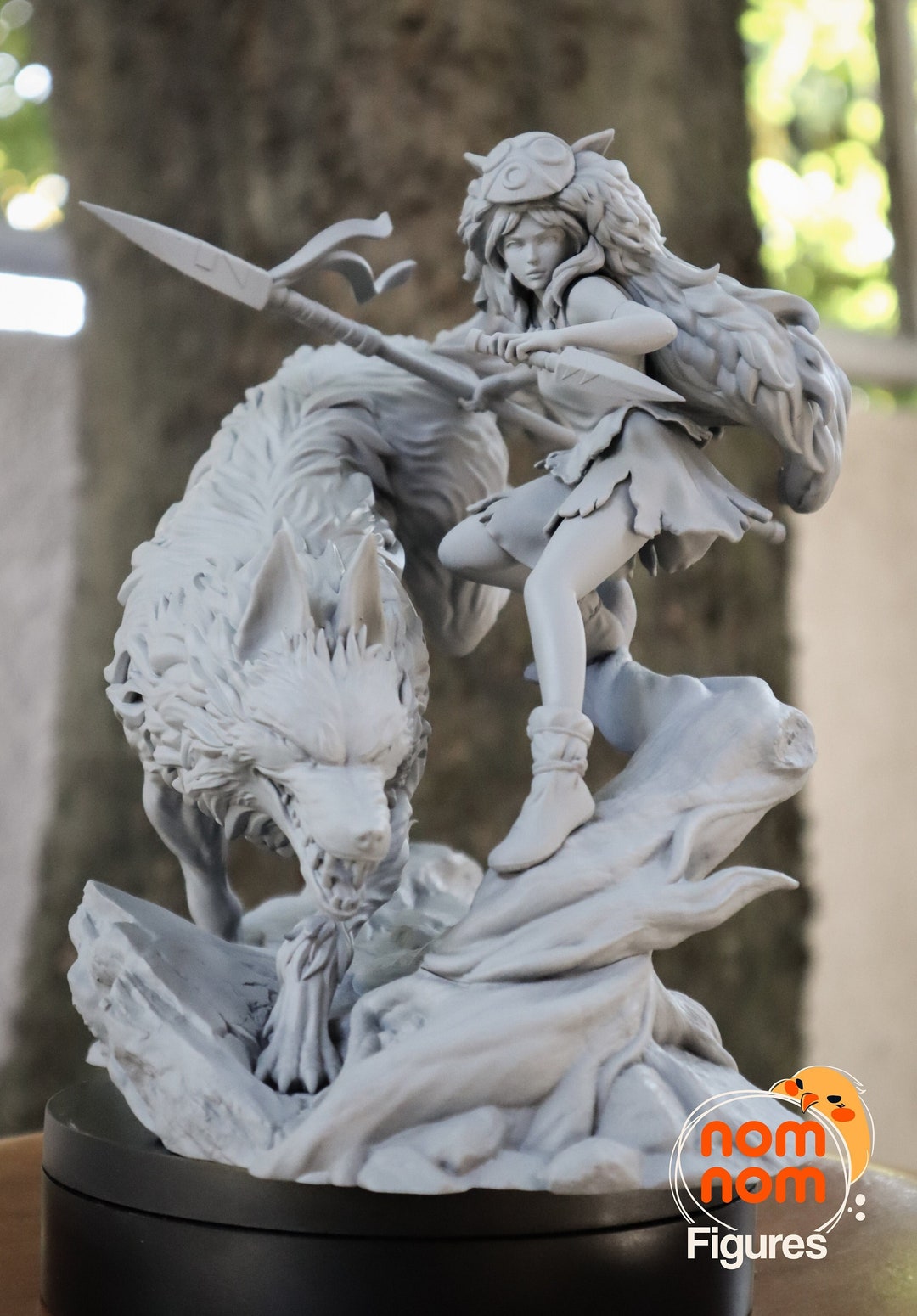 Wolf Girl | Princess Mononoke With Companion Wolf Moro | Anime Diorama ...