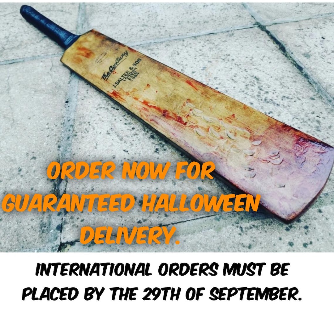 Shaun of the Dead Replica Cricket Bat Prop 1:1 Scale Bloody / Gore ...