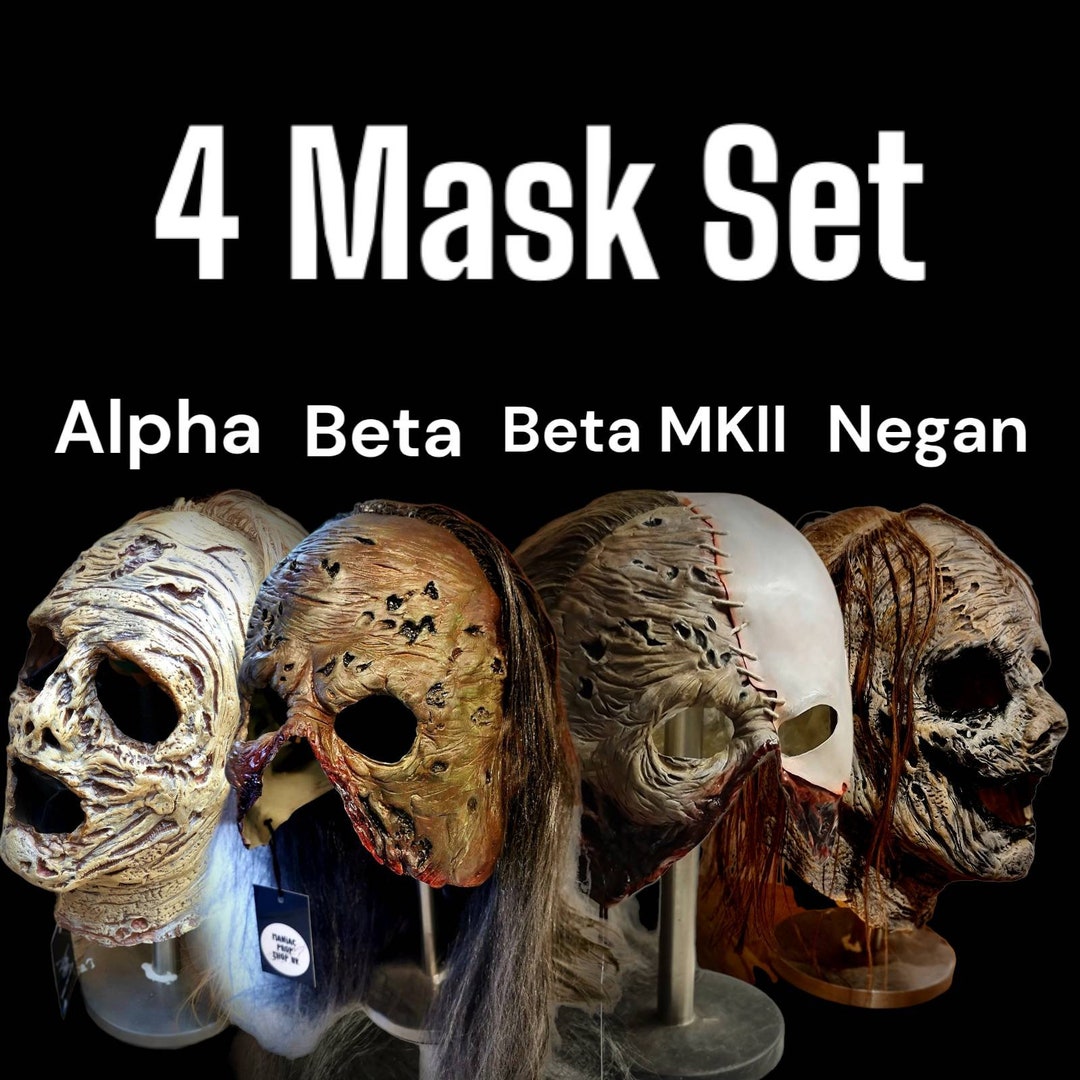 The Walking Dead 4 Mask Set- Alpha, Beta, Negan & Beta 2 Masks Cosplay ...