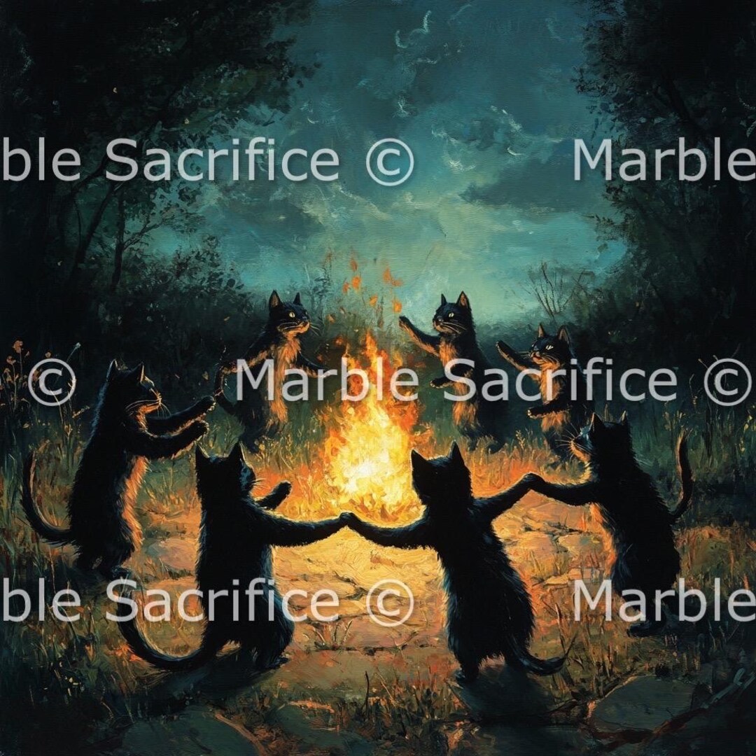Cat Ritual Pagan / Witchy Art Print - Etsy