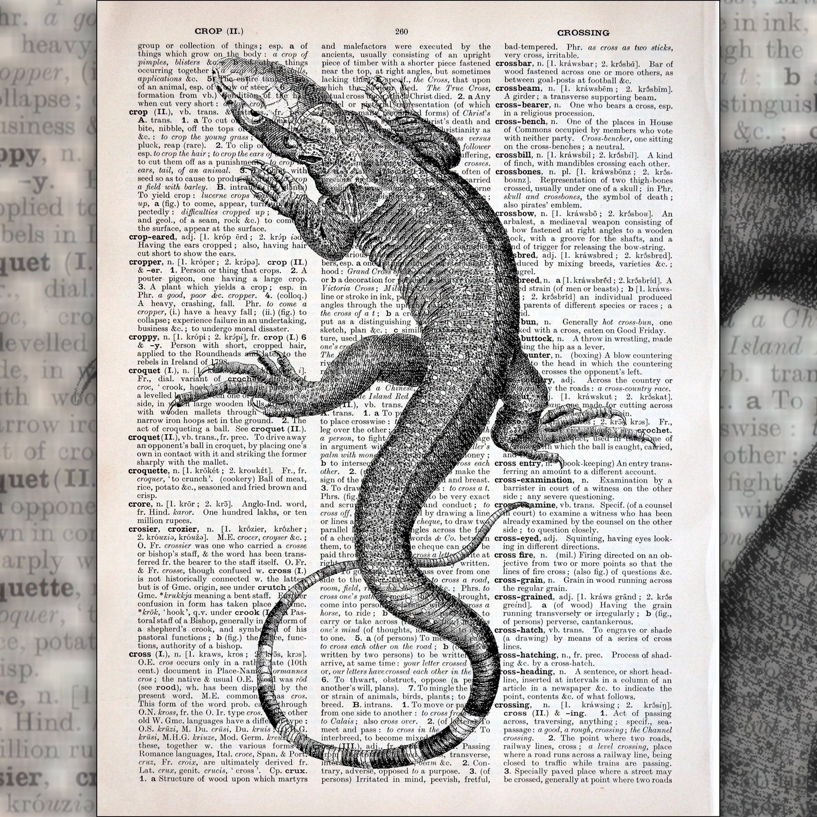 Crawling Lizard 1 Art Poster Gift Literary Poster Gift - Etsy