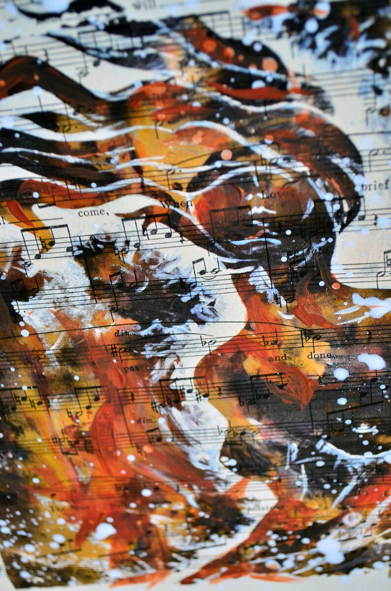 Dirty Wind Collage Art on Vintage Music Sheet Page | Etsy