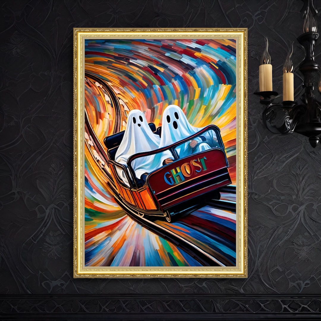 Ghost Roller Coaster Funny Art Prints, Perfect Gift, Gothic Decor, Spooky Art, Art Poster Print ...