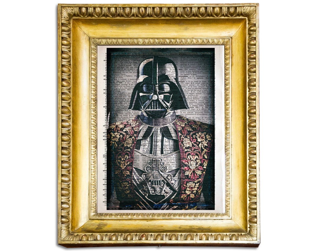 Victorian Darth Vader Collage Dark Art Print Real Vintage Page ...