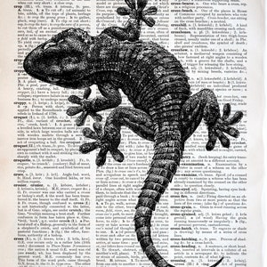 Crawling Lizard 2 Art Poster Gift Literary Poster Gift - Etsy