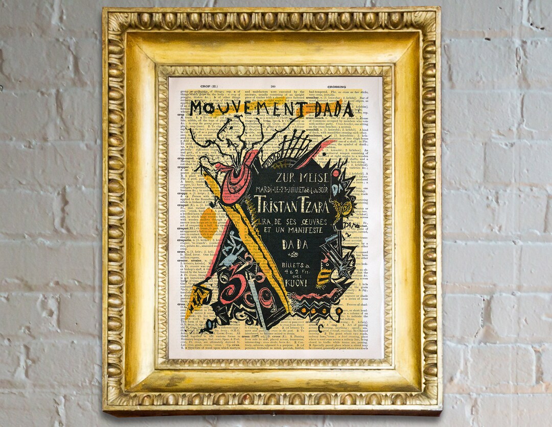 Mouvement Dada - Poster Literary Gift, Art Nouveau, Real Vintage Page ...