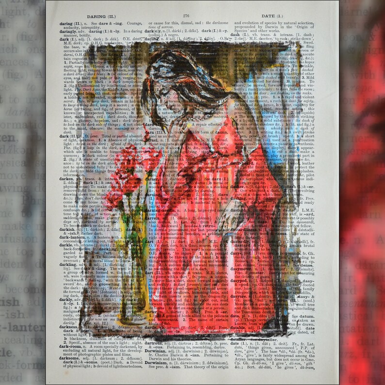 Red Roses Real Vintage Dictionary Page Art Literary Poster - Etsy