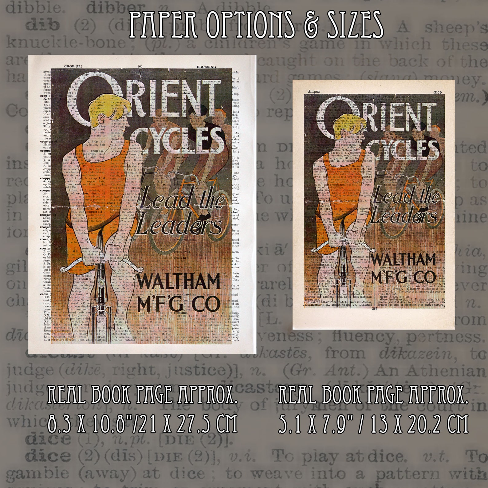 Orient Cycles Poster Literary Gift, Art Nouveau, Gift, Real Vintage ...