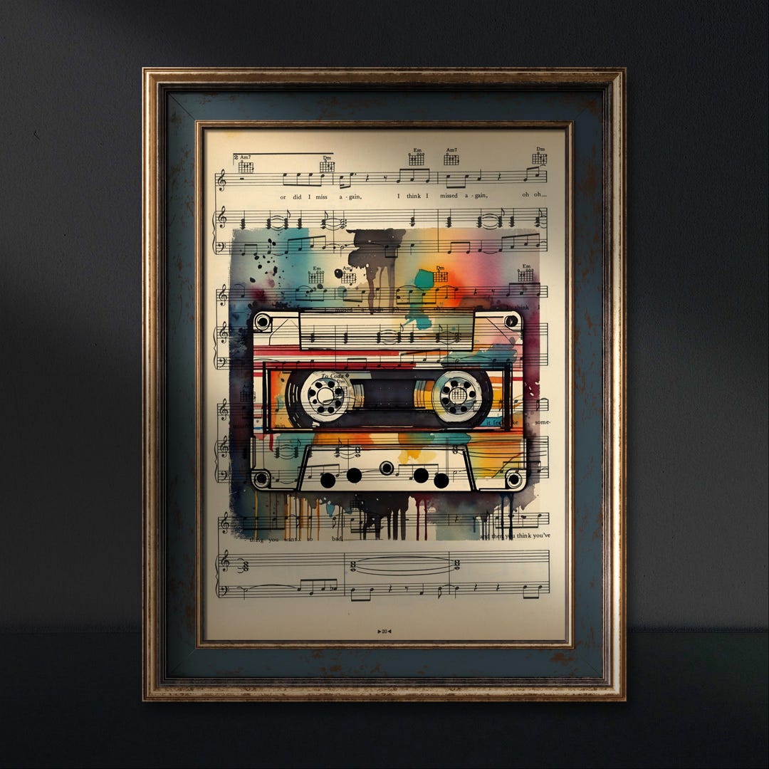Hifi Retro White Mixtape - Limited Edition Prints Art, Sheet Music ...