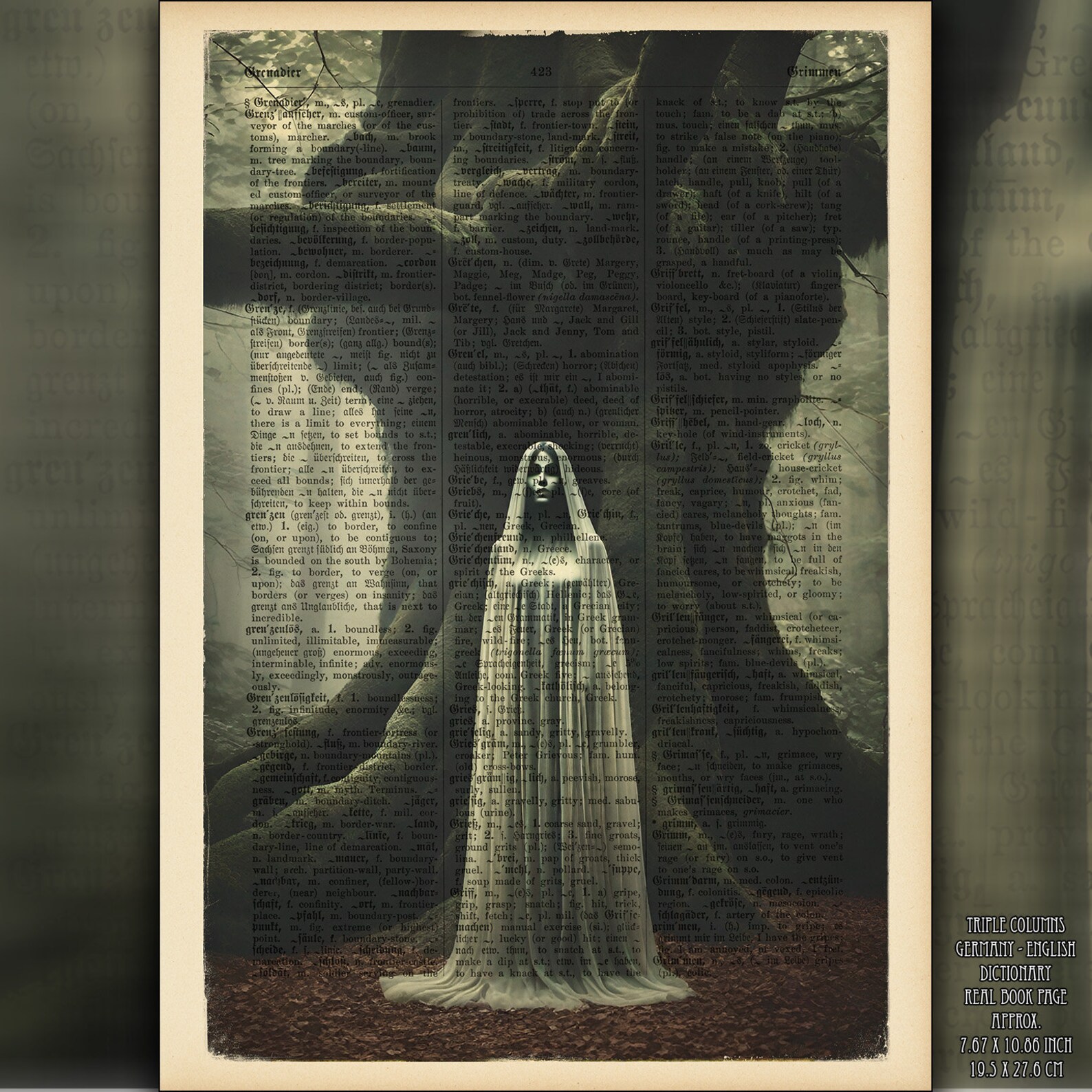 The Elegance of the Haunted Forest Dictionary Art Prints - Etsy