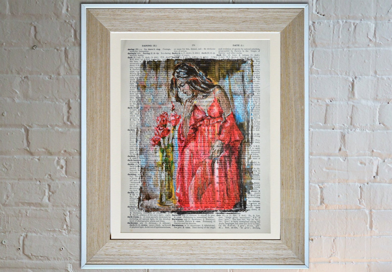 Red Roses Real Vintage Dictionary Page Art Literary Poster | Etsy