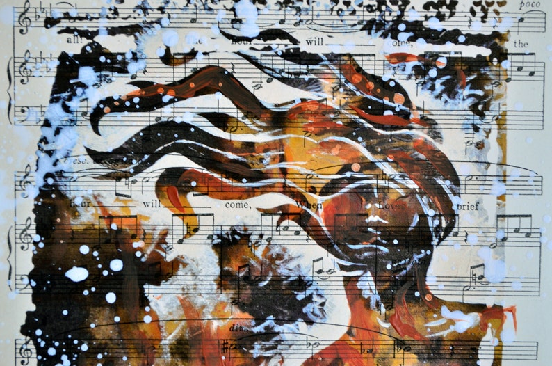 Dirty Wind Collage Art on Vintage Music Sheet Page | Etsy