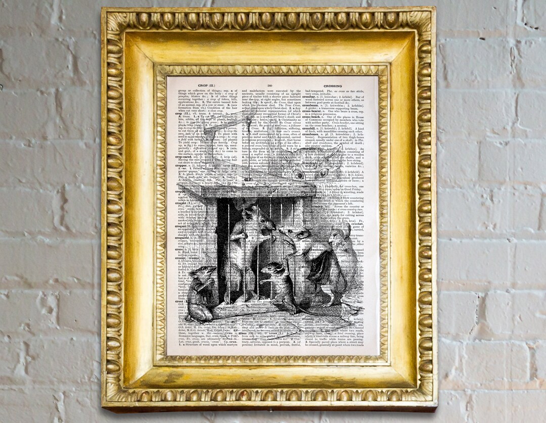 Mouse Prison - Real Vintage Page Dictionary, Literary Poster Gift ...