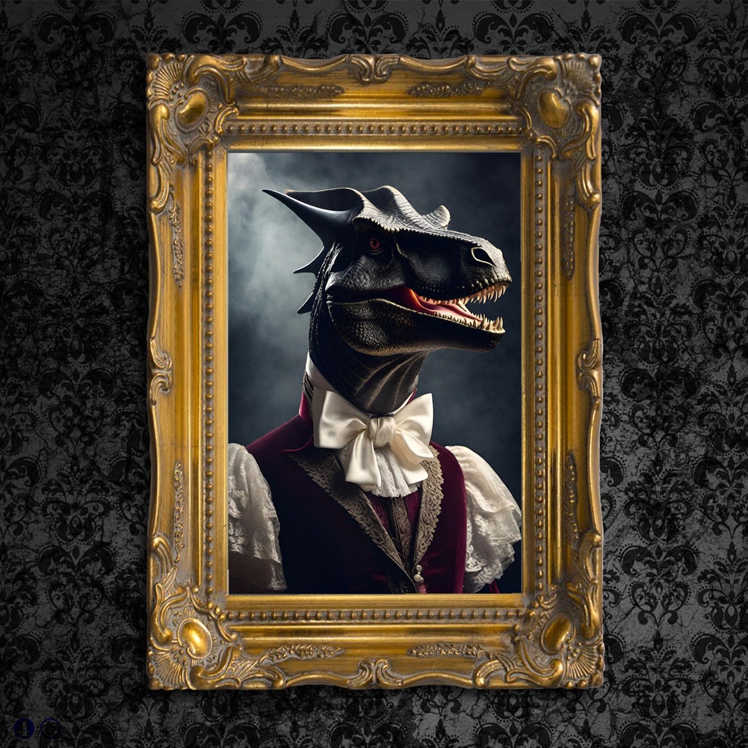 Gothic Dino Earl, Vintage Dictionary Art Prints, Funny Animal Art ...