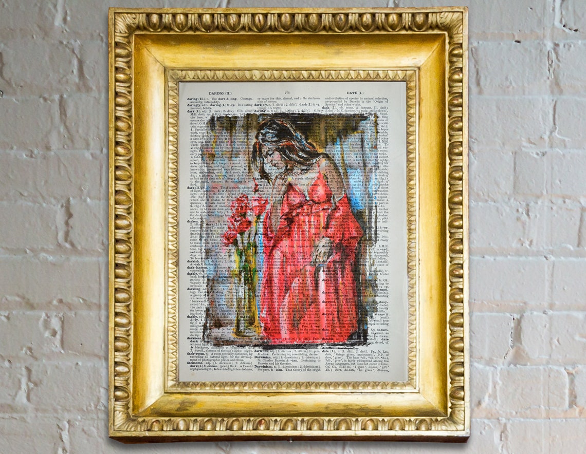 Red Roses Real Vintage Dictionary Page Art Literary Poster | Etsy